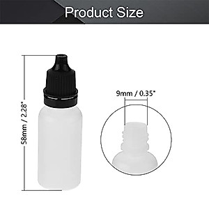 Othmro 0.5oz PE Lab Eye Plastic Dropper Bottles 20pcs, 15ml Squeezable Eye Liquid Dropper Thin Mouth Via of Liquid Sample Seal Storage Bottle with Childproof Black Cap