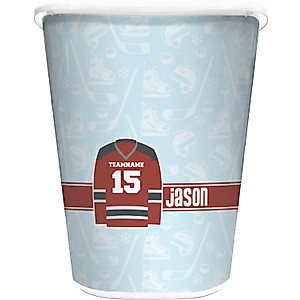 RNK Shops Personalized Hockey Waste Basket - Single Sided (Black)