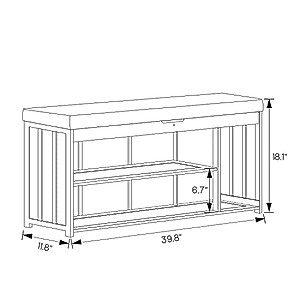 MoNiBloom Shoe Bench Entryway, Bamboo Upholstered Shoe Rack Entryway Storage for High Heels Sneakers Sandals Slippers - Brown (2 Shelves, Brown)