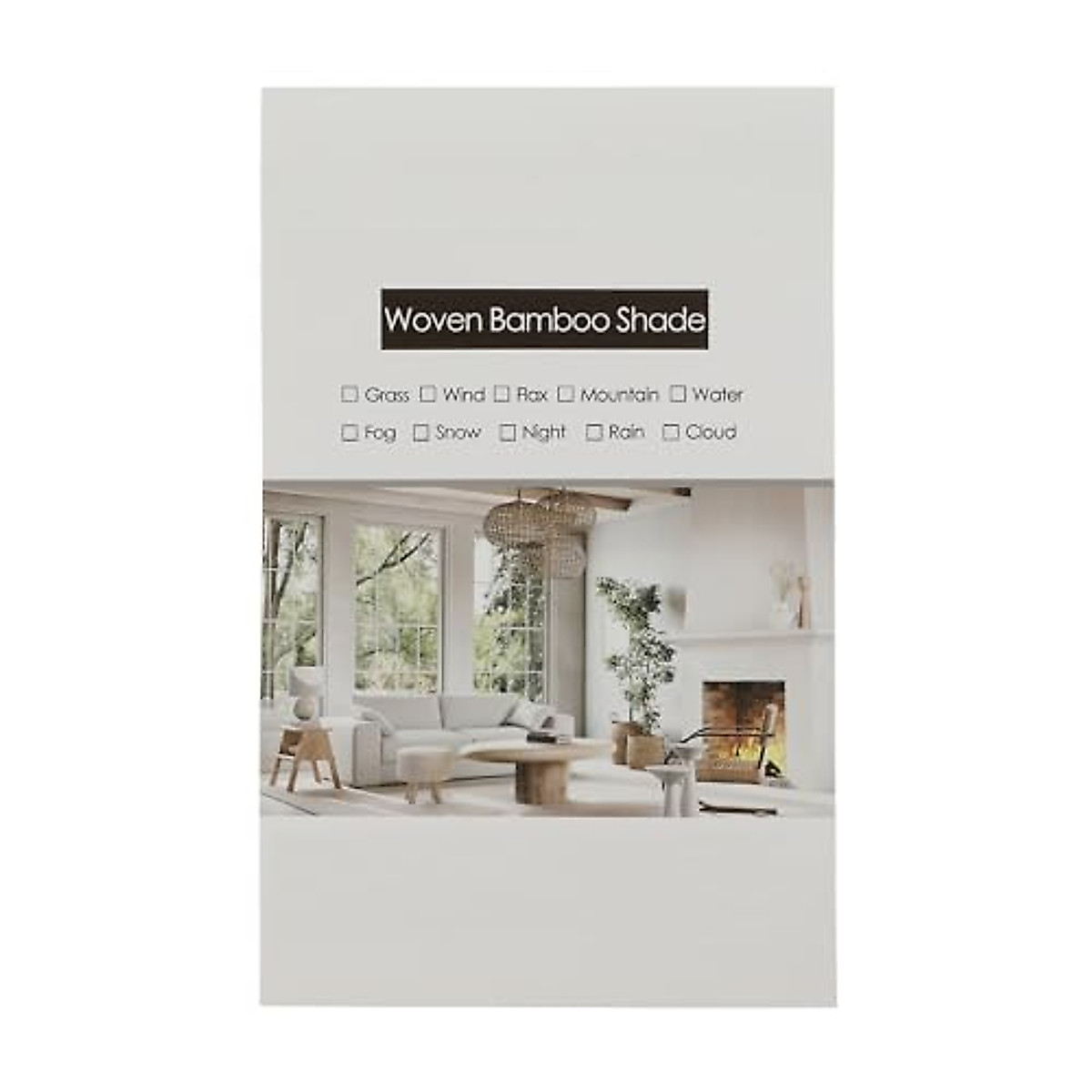 TWOPAGES Wind Series Swatches Natural Raime Paper Woven Bamboo Roman Shade Sample Book