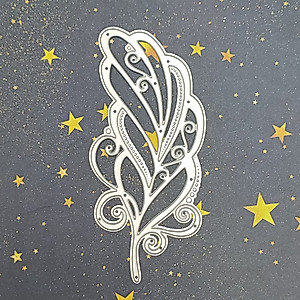 LZBRDY Floral Feather Embossing Metal Cutting Dies for Card Making Scrapbooking Birthday Thanksgiving Christmas Craft Die Cuts Stencil