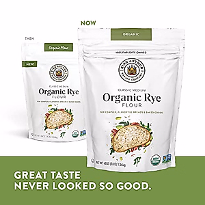 King Arthur Flour Organic Medium Rye Flour for Complex Flavorful Breads & Baked Goods, 100% Organic Non-GMO Project Verified, 3 Pounds (Pack of 1)