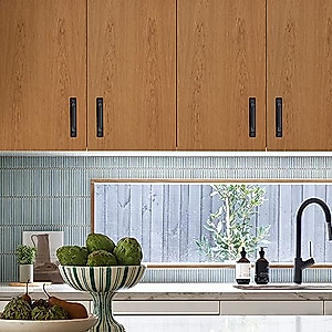 Ravinte Barn Door Handles 2 Pack Sliding Door Handle 5" Hole Center Barn Door Handles Black Cabinet Handles Door Pull Handle Aluminum Alloy Door Pulls with Plate for Sliding Closet Door Handle