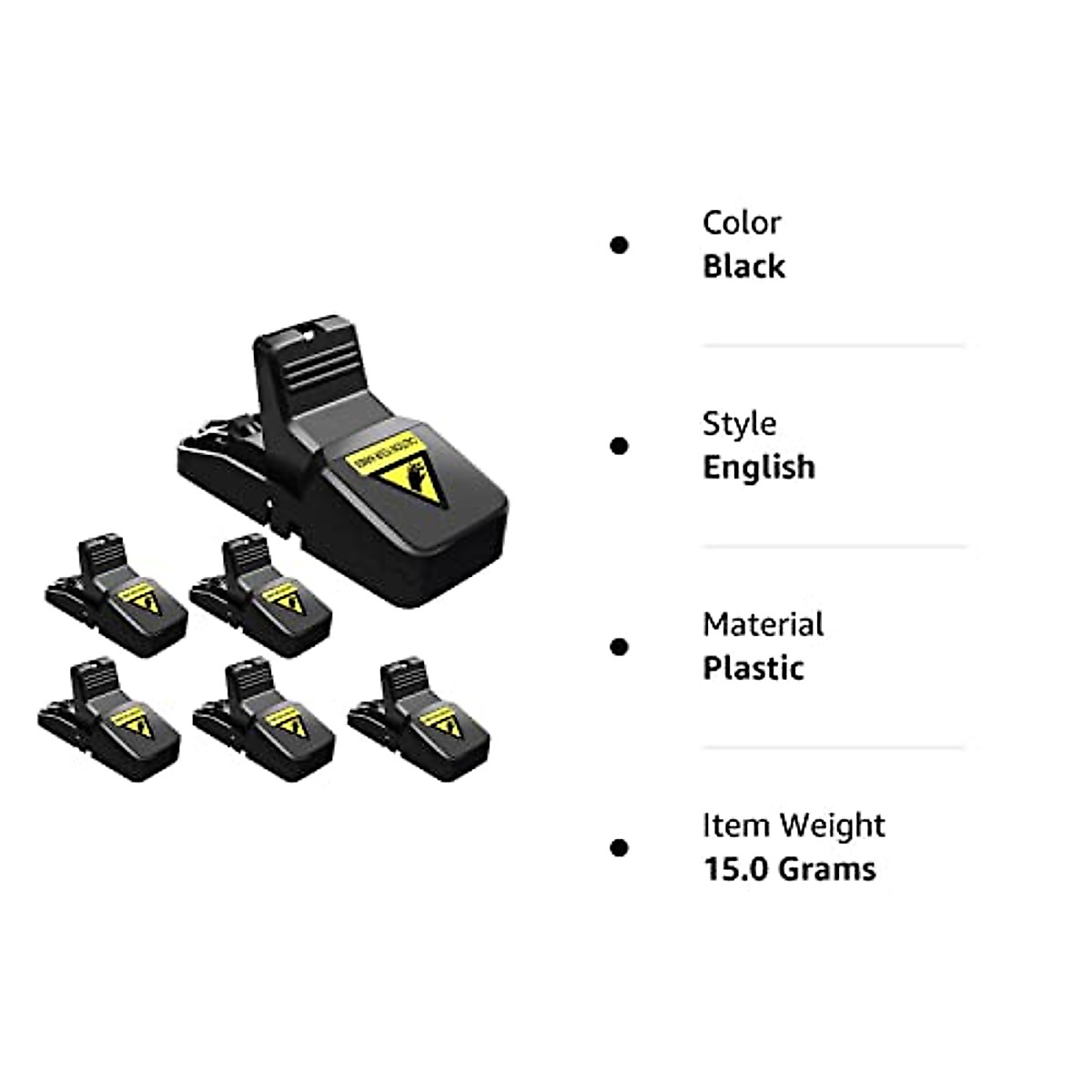 FNEU Mouse Trap Mouse Traps Indoor Mice Trap Mouse Traps Outdoor Mouse Traps for House 6 Packs,Black