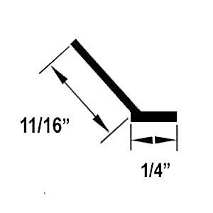 Gordon Glass® Clear Vinyl Angled L-Seal with Pre-Applied Self-Adhesive Backing for Frameless Shower Doors - 73" Long