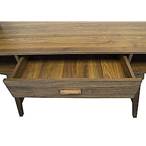 OS Home and Office Model Mid Century One Drawer and Sturdy Legs desk, brown