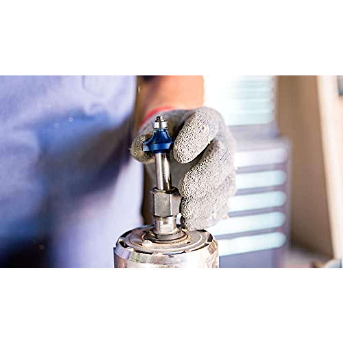 BOSCH RBS010 10-Piece 1/2 In. and 1/4 In. Shank Carbide-Tipped All-Purpose Professional Router Bits Assorted Set with Case for Applications in Straight, Trimming, Decorative Edging, Dovetail Joinery