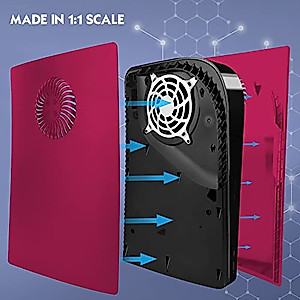 SIKEMAY PS5 Face Plates for Playstation 5 Console Disc Edition, PS5 Accessories ABS PS5 Cover Plates with Fan Vents, Hard Shockproof Anti-Scratch Replacement Protective Shell PS5 Cosmic Red Plates