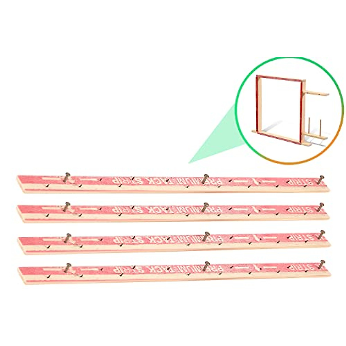 Tufting Wooden Frame for Rug Making Kit Suitable for Electric Carpet Gun Tabletop/Stand Display DIY Crafts Table Stand Frame Tapestry Making Tool, 4PCS Tack Strip
