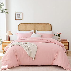 Soft Breathable Duvet Cover Twin Size - Luxury 100% Washed Duvet Cover Set, 2 Piece Bedding Set 1 Duvet Covers 68x90 Inches with Zipper Closure and 1 Pillow Shams for Twin Size Bed