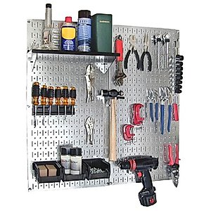Wall Control 30-WGL-200GVB Galvanized Steel Pegboard Tool Organizer, Galv/Black