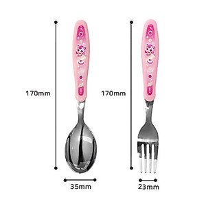 Generic Lovely Catch Teenieping Fork, Spoon, and Chopsticks Flatware Set with Case, Medium, Pink