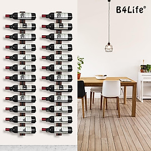 Wine Rack Wall Mounted for 24 Wine Bottles, Wall Wine Rack Wood Wine Racks for Wall, Wine Holder Wall Mounted Wine Bottle Racks for Kitchen, Dining Room, Bar