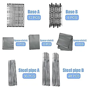 QPEY Bookshelves, Gray Bookcase Double Row 10-Grid Cube Storage Organizer Tall Portable Bookshelf Vertical Shelf for Storage