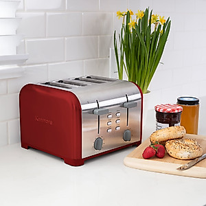Kenmore 40604 4-Slice Toaster with Dual Controls in Red