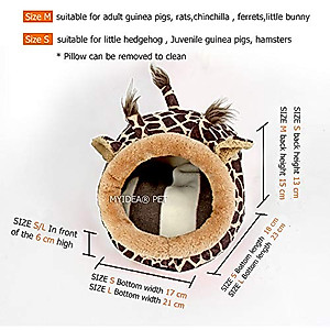 MYIDEA Warm Guinea Pigs Bed,Hedgehog Winter Nest,Rat Chinchillas & Small pet Animals Bed/Cube/House, Habitat, Lightweight, Durable, Portable, Cushion Big Mat (Small Pet - L, 1.Giraffe)