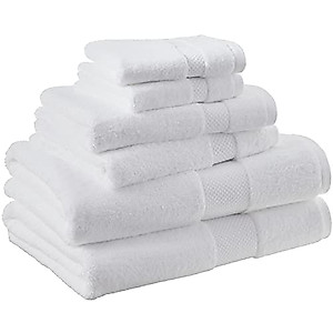 Amazon Aware 100% Organic Cotton Plush Bath Towels - 6-Piece Set, White