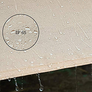 OYE HOYE Sun Shade Sail 7'x 13' Beige Rectangle Patio Canopy, UV Block Waterproof Polyester Shade tarp for Patio Awning Garden Backyard Shades Playground Lawn Sand Outdoor Activities