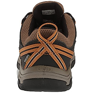 KEEN Men's Ridge Flex Low Height Waterproof Hiking Boots, Bison/Golden Brown, 13 Wide