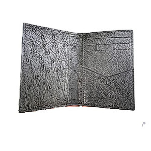 Double side Black Body Ostrich leather skin Credit Cardholder, leather credit cardcase, leather creditcard cover