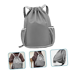 VALICLUD 4pcs travel bag basketball bag Drawstring Bag with Shoes Compartment Sports Backpack gym bag for men shoes organizer Drawstring Sports Bag Men's bag adjustable man nylon