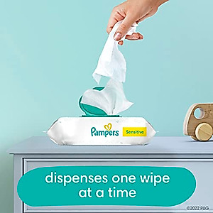 Baby Wipes Fitment, 336 count - Pampers Sensitive Water Based Hypoallergenic and Unscented Baby Wipes (Packaging May Vary)