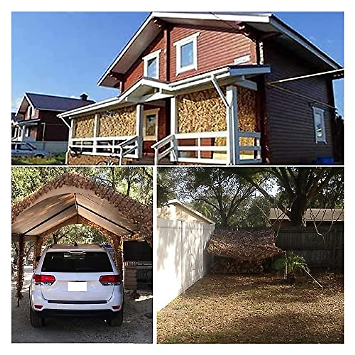 Outdoor Camouflage Net, Sunscreen Camo Netting, for Military, Hunting, Garden, Pergola, Patio, Party Decoration, Shade Netting, Car Cover, Camouflage Netting - Dark Brown (Size : 5x5m)