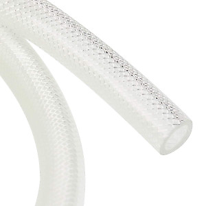 1/2" ID x 3/4" OD - 25 Ft High Pressure Braided Clear PVC Vinyl Tubing Flexible Vinyl Tube, Heavy Duty Reinforced Vinyl Hose Tubing, BPA Free and Non Toxic