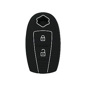 SEGADEN Silicone Cover Protector Case Holder Skin Jacket Compatible with SUZUKI 2 Button Remote Key Fob CV4543 Black