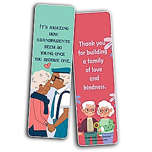 Creanoso Grandparents Day Bookmarks (10-Sets X 6 Cards) – Daily Inspirational Card Set – Interesting Book Page Clippers – Great Gifts for Adults and Professionals