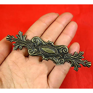 dophee 4 Pack Retro Decorative Corners Bracket, Antique Bronze Applique Furniture Chest Case Wooden Box Feet Leg Corner Protector Guard Furniture Fittings with Mounting Nails, 100x23mm/3.94"x0.91"