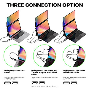New Mobile Pixels Duex Float Portable Monitor, 15.6" Full HD IPS Dual Monitor for Laptops, USB C/HDMI Plug and Play Portable Screen,Windows/Mac/Android/Switch Compatible