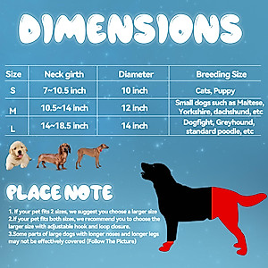 ROYALAY Luminous Soft Dog Cone for Dogs After Surgery, Adjustable Pet Recovery Collar for Large Medium Dogs and Cats, Glow in The Dark for Claming Dog, Pet Cone for Wound Care, Spay, Neuter,L