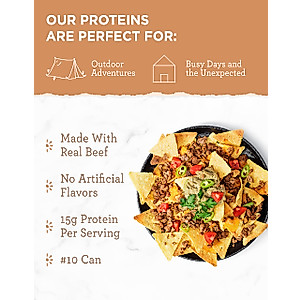 READYWISE - Simple Kitchen, Seasoned Ground Beef Crumbles, 22 Servings, MRE, Emergency Food Supply, Freeze Dried Meat, Freeze Dried Food, Canned Food, Ground Beef, Camping, Survival Food, 10 Can