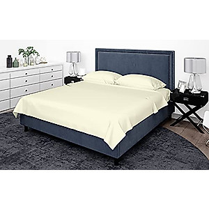 Van Harman 1000 Thread Count 100% Egyptian Cotton Bed Sheets 4 Pc Queen Bed Set Ivory, Sateen Weave Hotel Cotton Cotton Sheets, Single Ply Yarns, Luxury Collection, Fits mattress up to 16” Deep Pocket