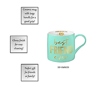 Creative Brands Faithworks-Slant Ceramic Coffee Mug/Cup, 20-Ounce, Best Friend Ever