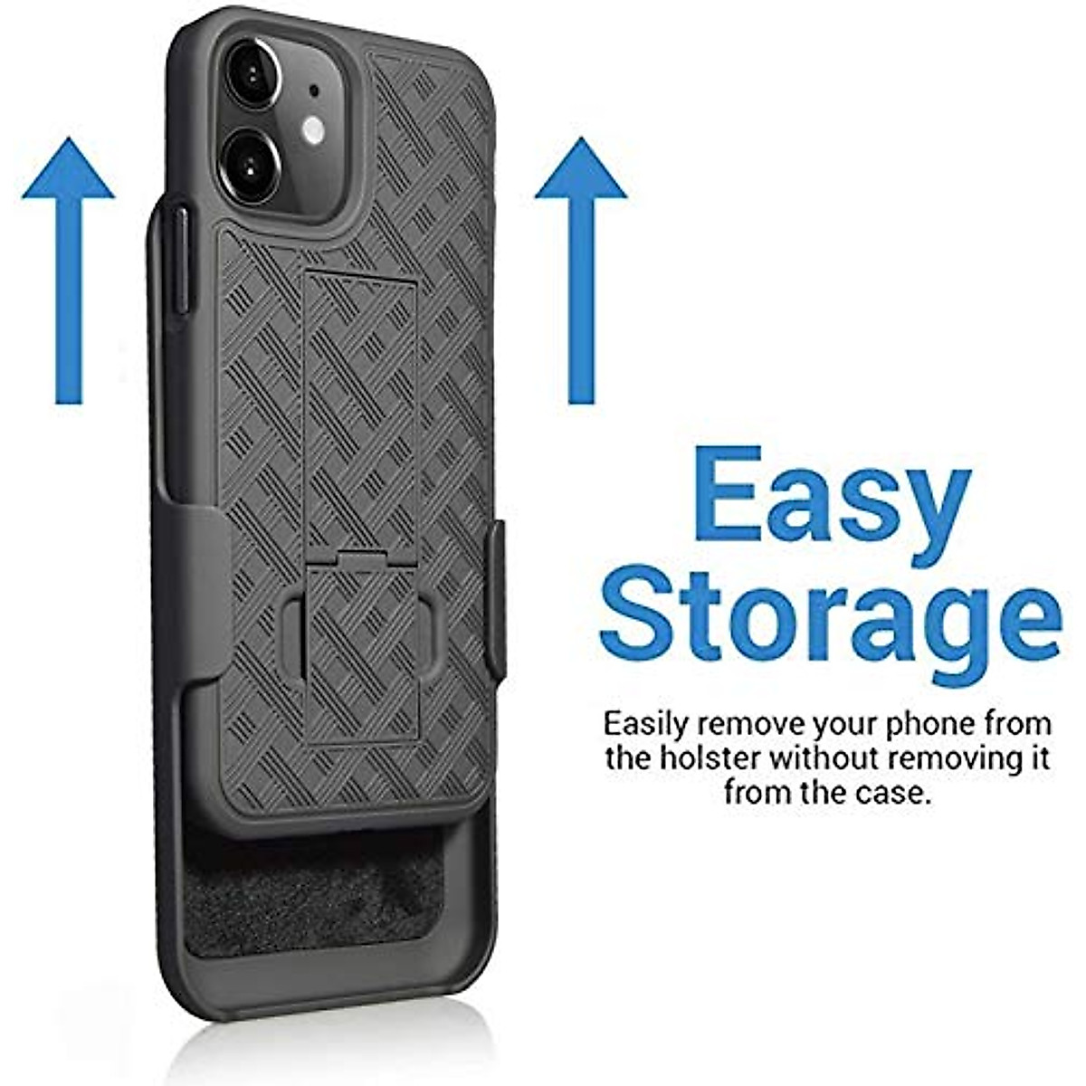 Aduro Combo Case & Holster for iPhone 11, Slim Shell & Swivel Belt Clip Holster, with Built-in Kickstand for Apple iPhone