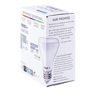 Cree Lighting R20 Indoor Flood 100W Equivalent LED Bulb, 1400 lumens, Dimmable, Daylight 5000K, 25,000 Hour Rated Life, 90+ CRI | 1-Pack, White