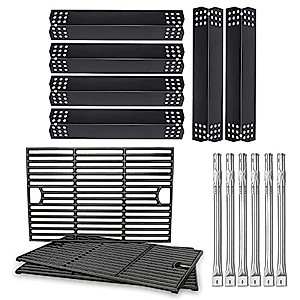 Hisencn Grill Parts Kit for Home Depot Nexgrill 720-0896E 720-0896B 720-0896C Gas Grill, Stainless Steel Pipe Burners, Grill Grates, Heat Plates Tent Sheids Flame Tamers Grill Replacement Kit