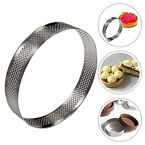 BESPORTBLE 15CM Stainless Steel Tart Ring with Holes Dessert Rings Mousse Cake Ring Cooking Molds Pastry Ring DIY Baking Mould Tool for Cake Pastry Donuts Pie Biscuits