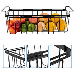 Wetheny Freezer Organizer Bins, Expandable Deep Freezer Baskets for Chest Freezer, Adjustable From 15.6" to 24.3" Wire Basket with Hanging Handles (Pack 1)