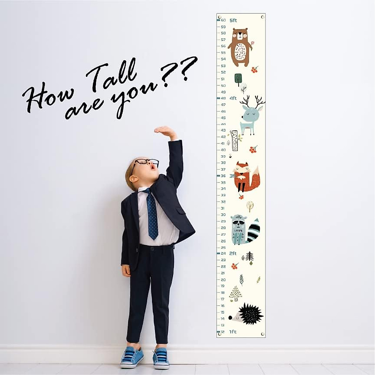 Kids Canvas Growth Chart, Height Chart, Growth Chart Banner, Animal Growth Chart
