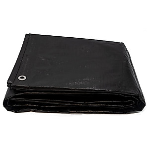 10 Ft. X 30 Ft. Heavy Duty 6 Oz. Black Poly Tarp 11-12 Mil Thick