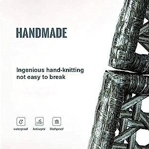 Double Egg Chair with Stand, 2 Person Heavy Duty Hanging Wicker Rattan Swinging Chair Hammock Nest Chair for Indoor Outdoor Patio Lounger Swinging Loveseat Perfect for Balcony Garden - Dust Blue