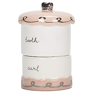 Baby Tooth and Curl Metallic Pink 3.5 x 2.5 Glossy Ceramic Keepsake Box