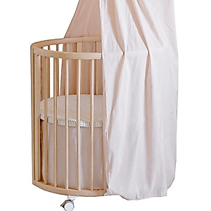 Stokke Sleepi Mini Bed Skirt by Pehr, Blush - Compatible with Stokke Sleepi Mini - Available in Numerous Colors - Machine Washable, Soft Organic Cotton