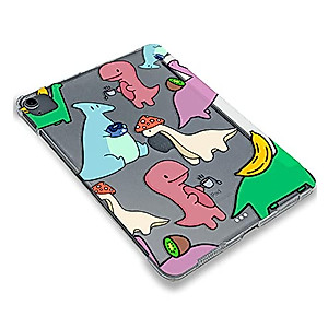Cute Dino Kid Colorful case Compatible with iPad Mini Air Pro 7.9 8.3 9.7 10.2 10.9 11 12.9 inch Pattern Cover New 2022 2021 Trifold Stand 3 4 5 6 7 8 9 Generation 563 (12.9 Pro 3/4/5 gen)