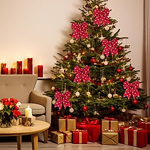 Anwyll Wired Edge Christmas Ribbon - 2-1/2 Inch x 22 Yard Red and White Polka Dot Wire Ribbon for Wreath, Tree, Gift Wrapping and Holiday Decoration