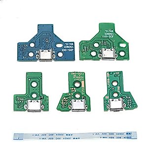 New USB Charging Port Socket Circuit Board with Power Switch Ribbon Cable for PS4 JDS 011 001 030 040 055 Controller (JDS-011)