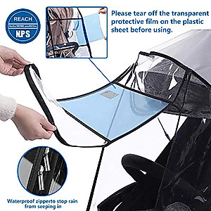 Stroller Rain Cover and Baby Stroller Mosquito Net(2-Piece Set),Universal Stroller Accessory,Waterproof, Windproof Protection,Protect from Dust Snow,Baby Travel Weather Shield
